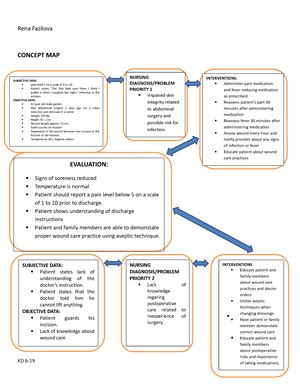 Concept Map Fill In Objective Subjective Data Develop Two Nursing Diagnoses NANDA Studocu