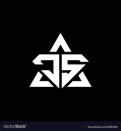 Js Monogram Logo With Diamond Shape And Triangle Vector Image