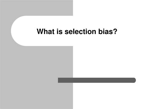 Ppt Lecture Selection Bias Matching Control Selection