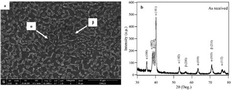Fesem Micrograph Of Tc21 Ti Alloy A And Xrd Pattern Of Tc21 Ti Alloy