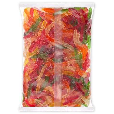 Large Assorted Wild Fruit Gummi Worms Bulk Bags All City Candy