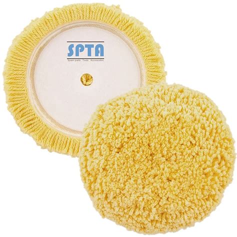 SPTA 6 150mm Wool Synthetic Hook Loop Grip Polish Finishing Pad