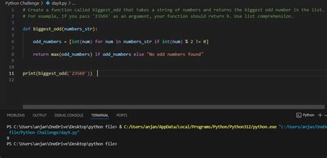 Day 9 Python Coding Challenge Biggest Odd Number Anjana Anilkumar