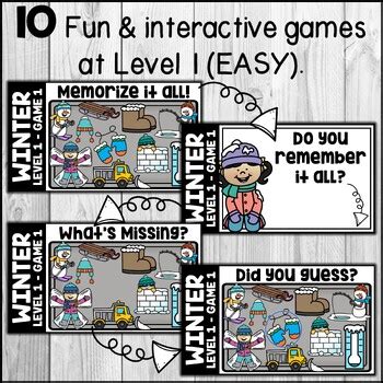 Winter What S Missing Memory Games Winter Brain Break Activity