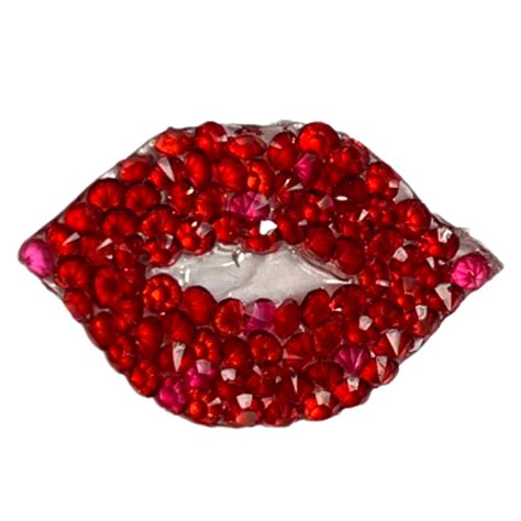 Mond Rode Lippen Strass Strijk Embleem Patch Megamooinl