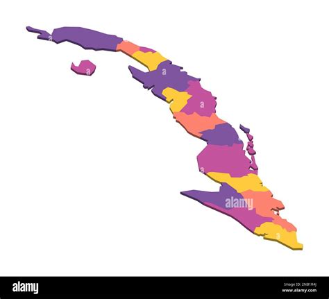 Cuba Political Map Of Administrative Divisions Provinces Isometric
