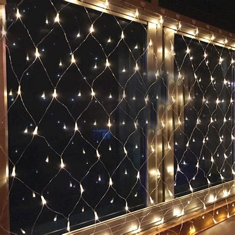 192 Λαμπάκια Led 2μ X 200εκ Θερμό Λευκό τύπου Δίχτυ με Προγράμματα