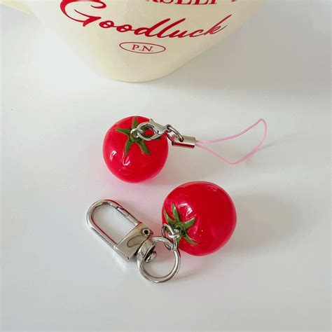잘익은 토마토 키링 핸드폰줄 폰꾸 과일키링 에어팟 버즈 3개 구매 시 단가 에이블리