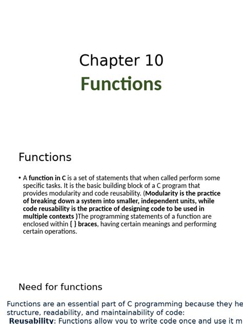 Chapter 10 Functions Pdf Parameter Computer Programming Control