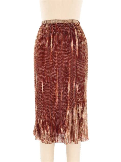 Vicky Teil Metallic Pleated Skirt Ensemble Gem