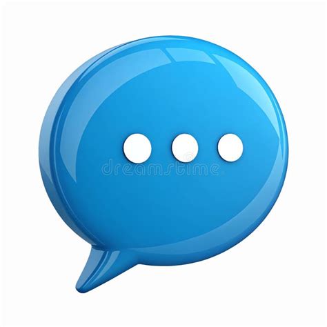 Blue Speech Bubble With Three Dots For Messaging And Communication Applications Stock Image