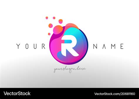 R Dots Letter Logo With Bubbles A Design Vector Image