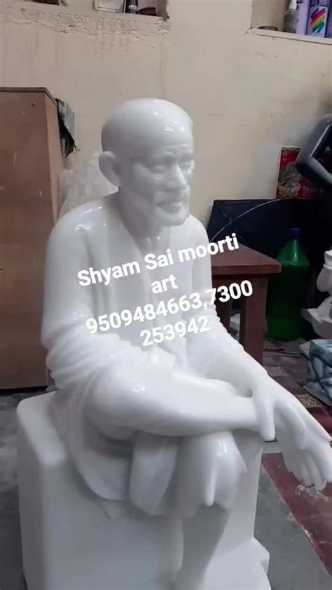 White Plain Marble Shirdi Sai Baba Statue For Worship At ₹ 18000piece