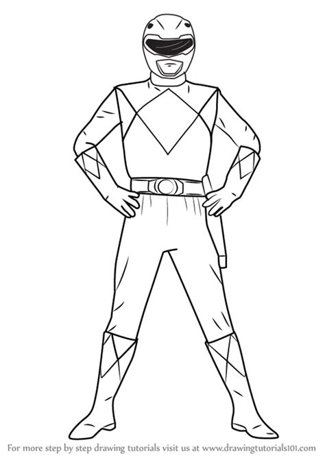 Learn How To Draw Red Ranger From Power Rangers Power Rangers Step By Step Drawing Tutorials