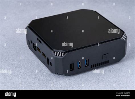 A Small System Unit Of A Personal Computer Compact Black Device Stock