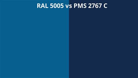 RAL 5005 Vs PMS 2767 C RAL Colour Chart UK
