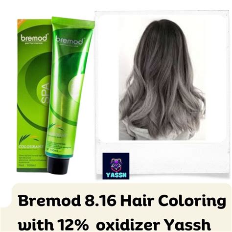 Bremod 816 Ash Grey Hair Color With Free 12 Oxidizer Yassh Lazada Ph