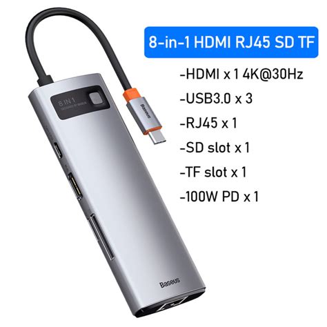 Док станция Baseus Адаптер Usb Type C Hdmi совместимый концентратор Usb