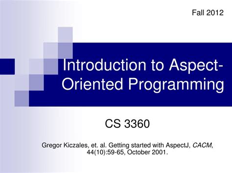 PPT Introduction To Aspect Oriented Programming PowerPoint Presentation ID 5347928