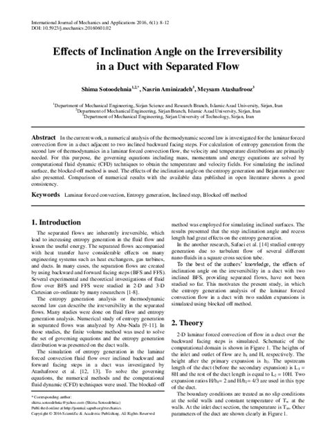 Pdf Effects Of Inclination Angle Of Ribs On The Flow Behavior In