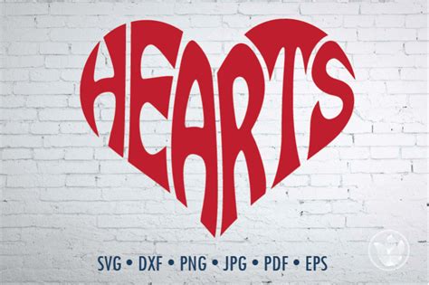 Hearts Word Art Svg Dxf Eps Png  Cut File By Prettydd Thehungryjpeg