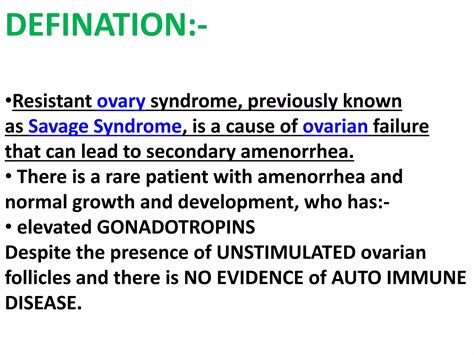 Resistance Ovarian Syndrome And Premature Menopause Pptx