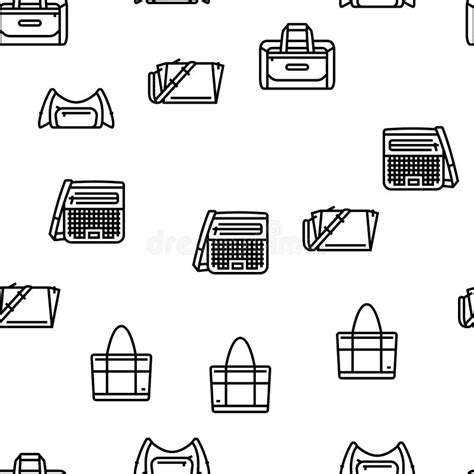 Bag Handbag Woman Purse Fashion Vector Seamless Pattern Stock Vector