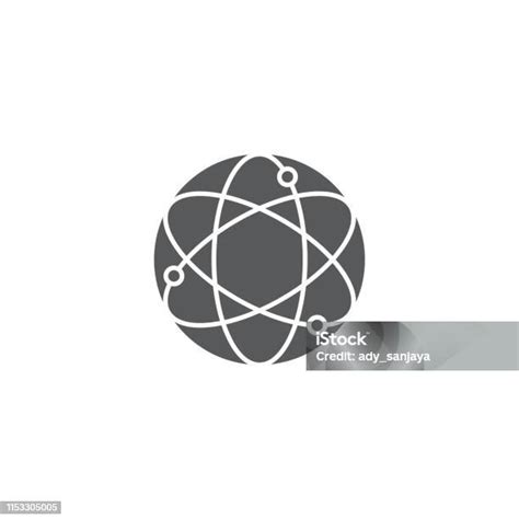 Atoom Vector Icon Concept Geïsoleerd Op Witte Achtergrond