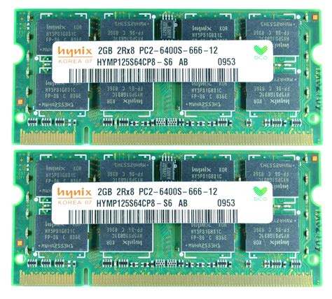 Модуль оперативной памяти hynix 2gb 800mhz ddr2 pc 6400s 2x2 ГБ