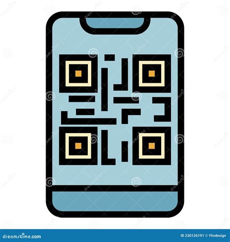 Qr Code On The Smartphone Icon Color Outline Vector Stock Vector