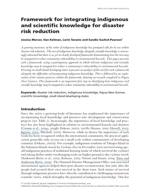 Framework For Integrating Indigenous And Pdf