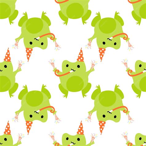 Grenouilles De Dessin Animé Mignon Crapauds Verts Amoureux Modèle Sans