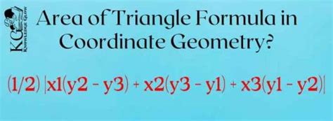 area of triangle formula in coordinate geometry