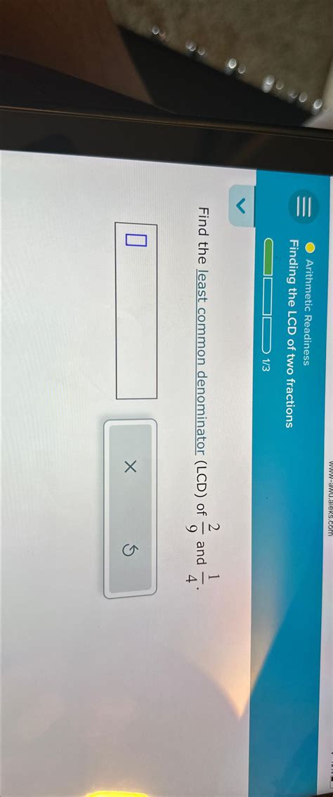 Solved Arithmetic ReadinessFinding The LCD Of Two Chegg Com