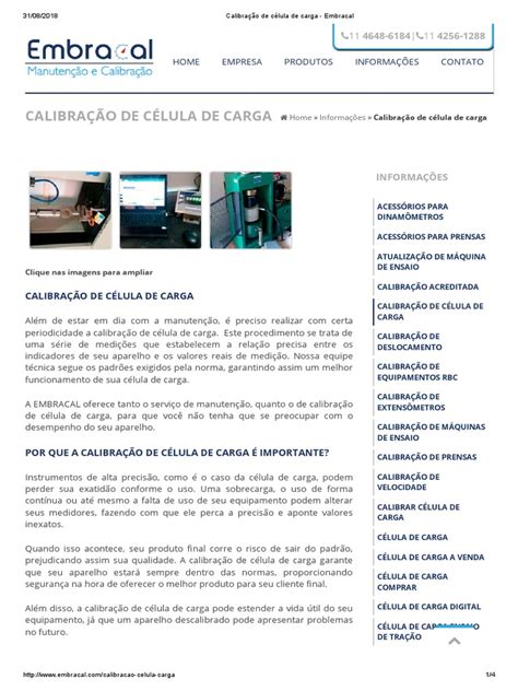 Calibração De Célula De Carga Embracal Download Free Pdf