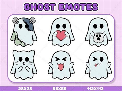 6x Halloween Ghost Twitch Emotes Ghost Emotes Twitch Emotes For