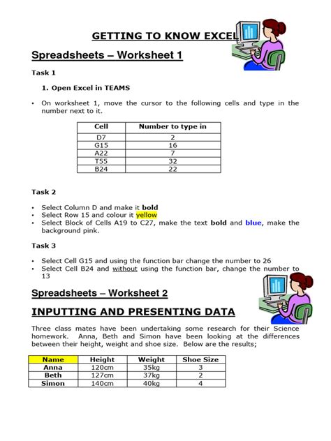 Excelinstructions Pdf Spreadsheet Chart