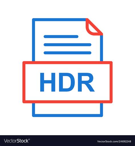 Hdr File Document Icon Royalty Free Vector Image