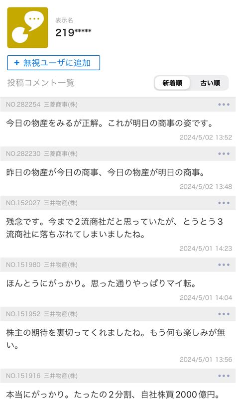 No282821 三菱ホルダーってこういう人多い 三菱商事株【8058】の掲示板 20240424〜20240502