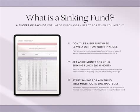 Sinking Funds Tracker Spreadsheet Excel Budget Google Sheets Etsy