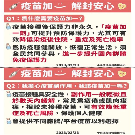 「疫苗 1，解封安心 ️」行政院陳建仁院長、王必勝指揮官於本院接種covid 19追加劑