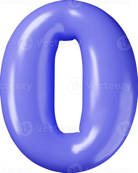 3d Number Zero In Balloon Style 35700093 Png