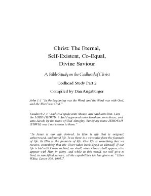 Fillable Online Christ The Eternal Self Existent Co Equal Divine