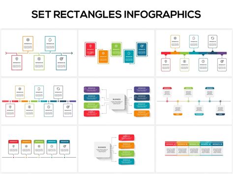 premium vector set rectangles infographics with 4 5 6 7 8 steps options parts or processes