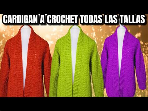 Elegante Cardigan XL SUETER ABIERTO Tejido A Crochet Paso A Paso