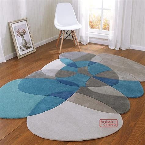 Irregular Shaped Rug Modern Rug Abstract For Living Room Hand