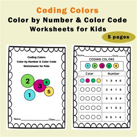 Coding Colors Color By Number Worksheets For Preschool And Kindergarten