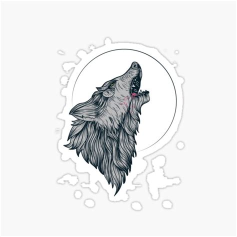 Wolf Howling Sticker By Ibruster Redbubble