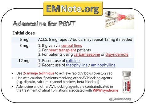 Adenosine For Psvt Acls R Foamed911