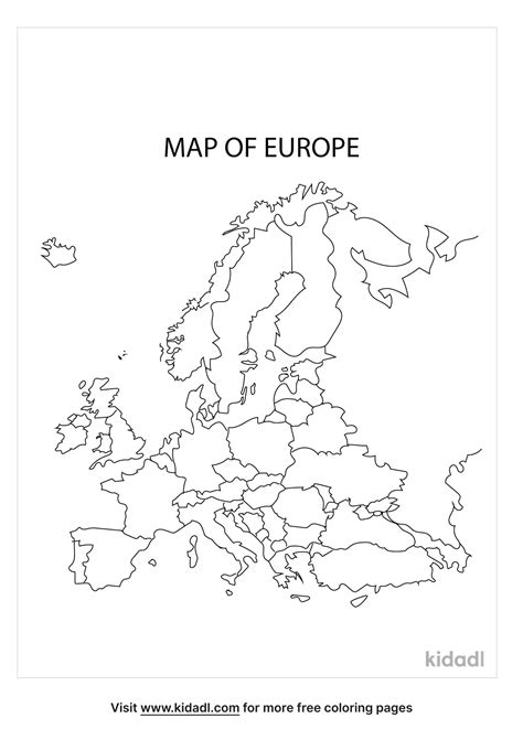 Europe Coloring Map Digital